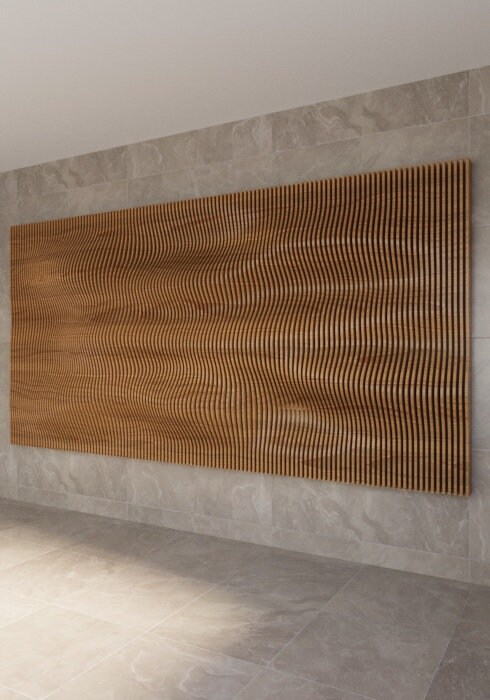 Sea Waves Wooden Decor,wood Art,parametric Wall Panel Sway,parametric ...