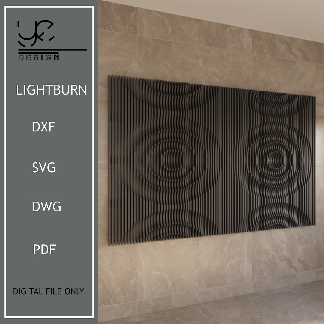 Wavy Wooden Wall Decor,svg,dxf,parametric Wall Art Decor,parametric ...