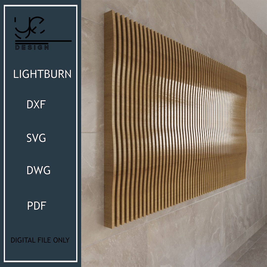 Parametric Wavy Wooden Wall Decor, Parametric Wood Wall Frame ...