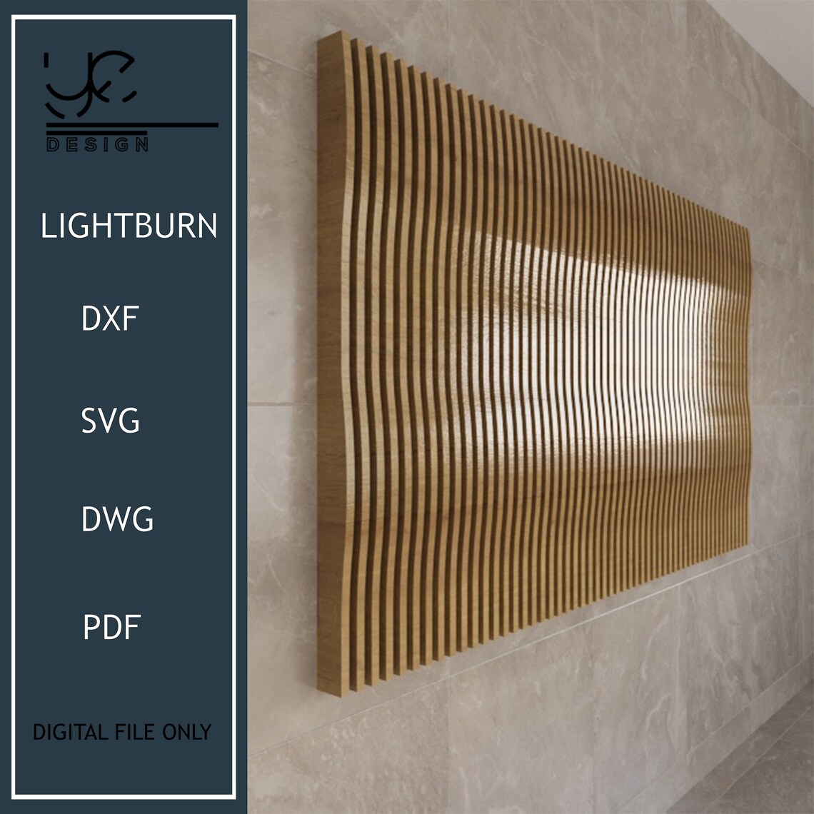 Parametric Wavy Wooden Wall Decor, Parametric Wood Wall Frame ...