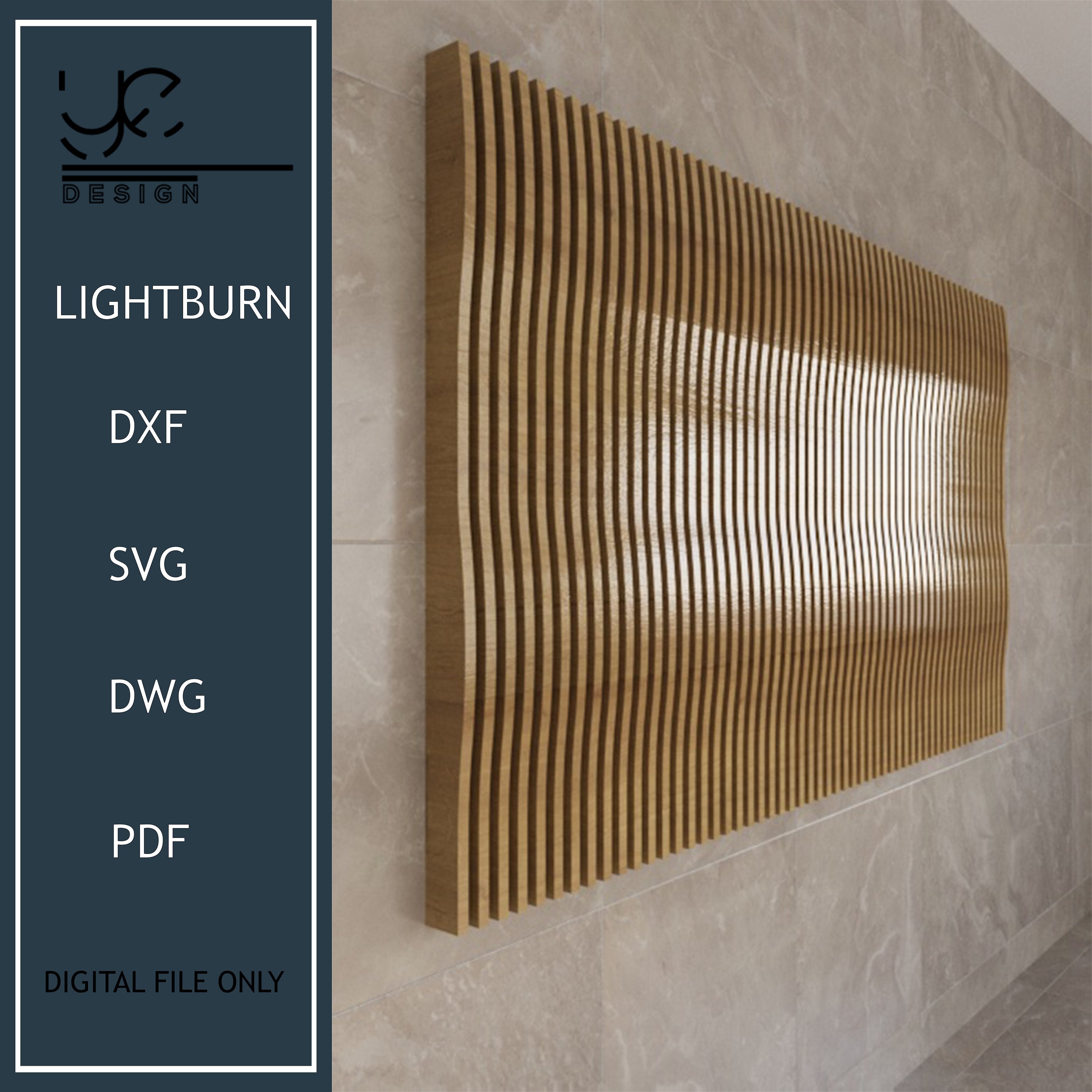 Parametric Wavy Wooden Wall Decor, Parametric Wood Wall Frame ...