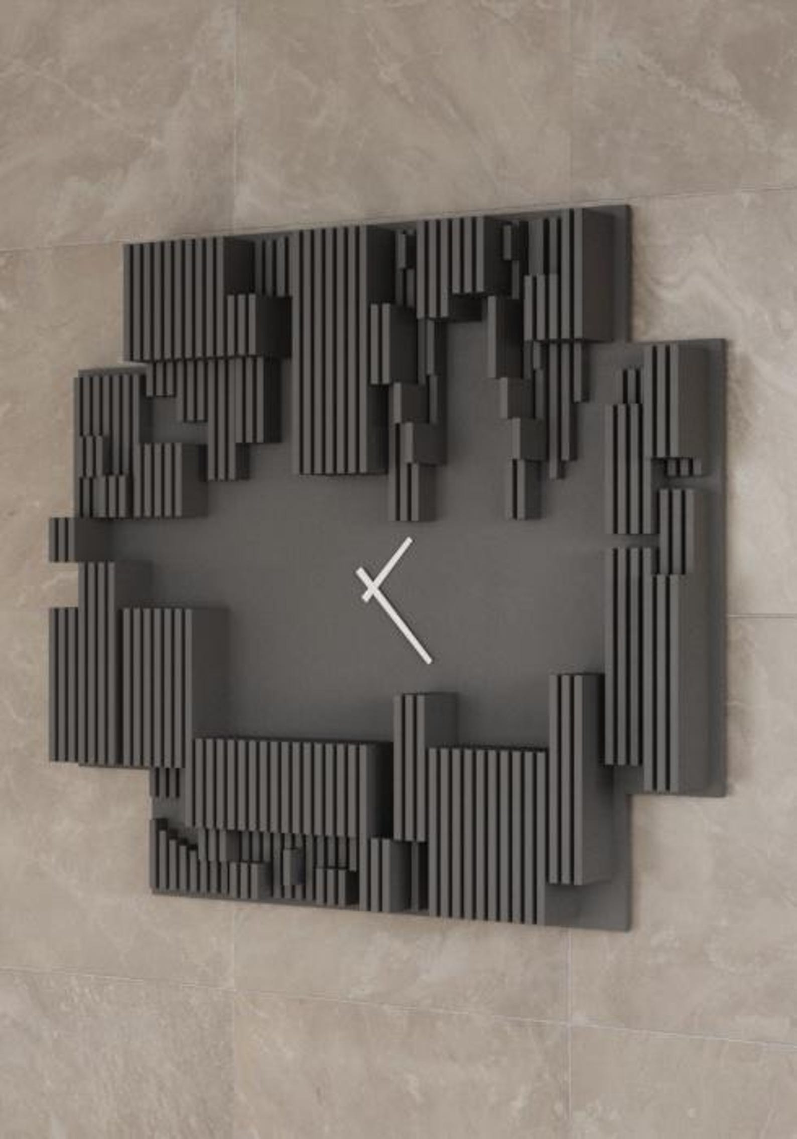 Parametric Wavy Wooden Clock Decor,parametric Square Art,clock Design ...