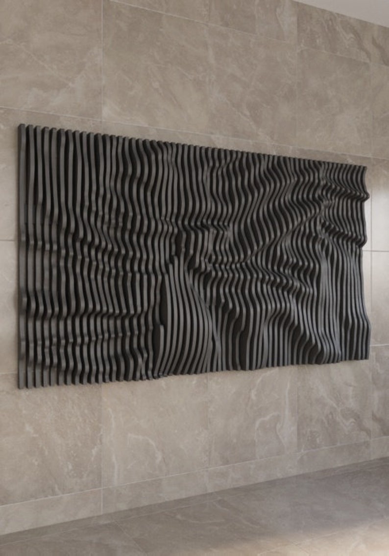 Parametric Wall Art,parametric Wall Panel Sway,ready Cut Wavy Wooden ...