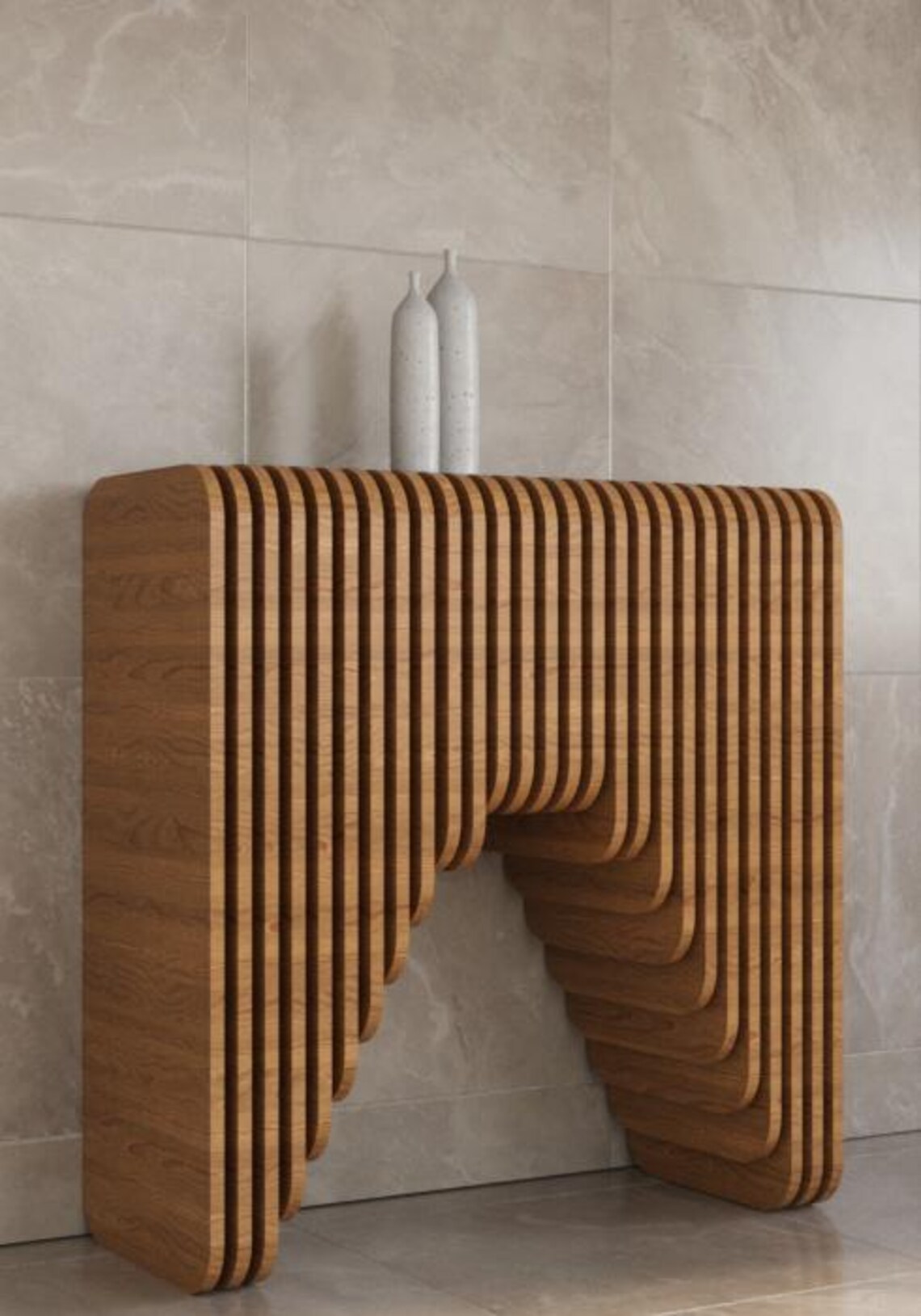 Wavy Plywood Console Table CNC Files, Parametric Design (digital File ...