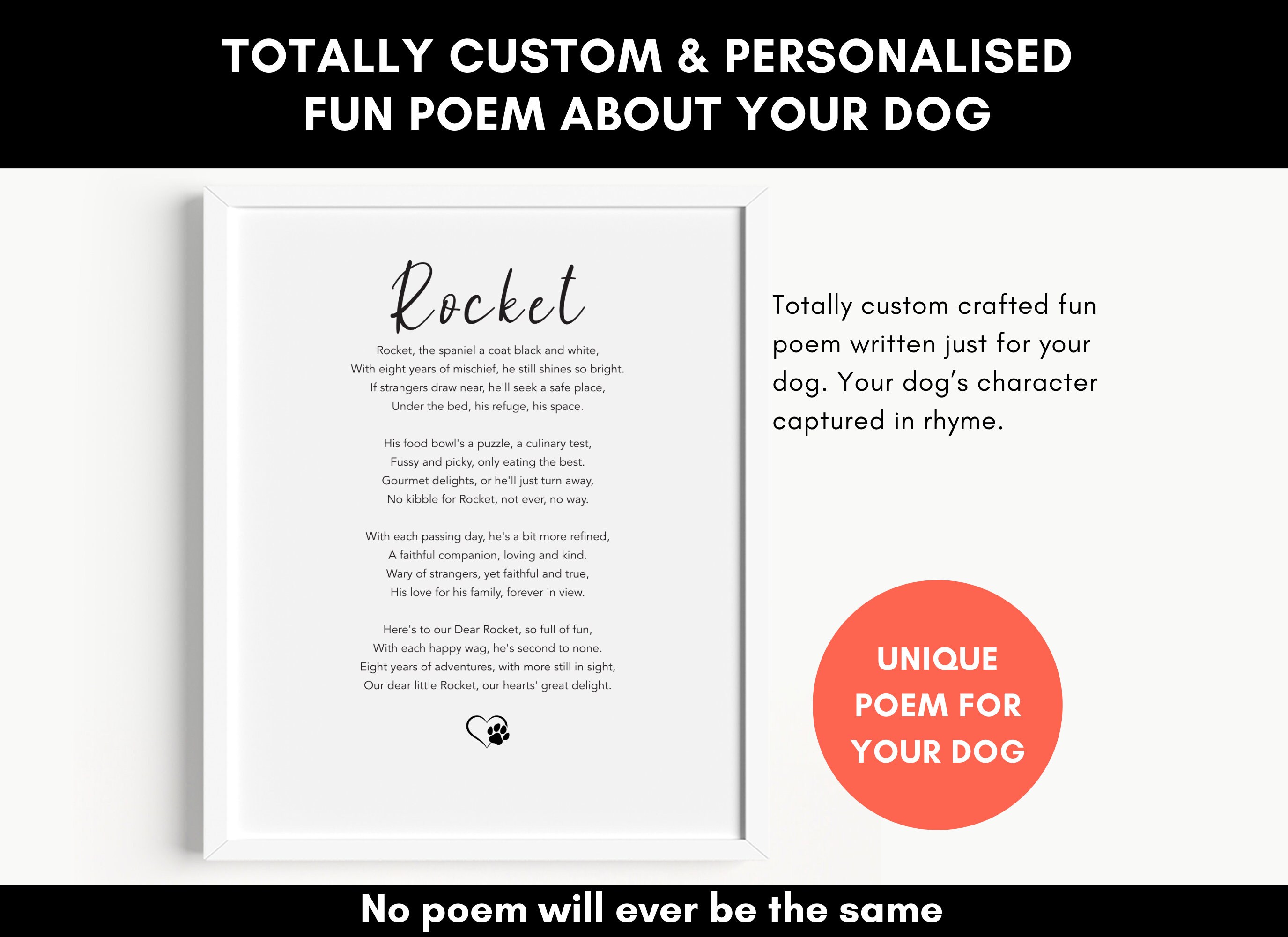 Bespoke Dog Poem A Truly Unique Gift for Your Pet Custom Dog Poem ...