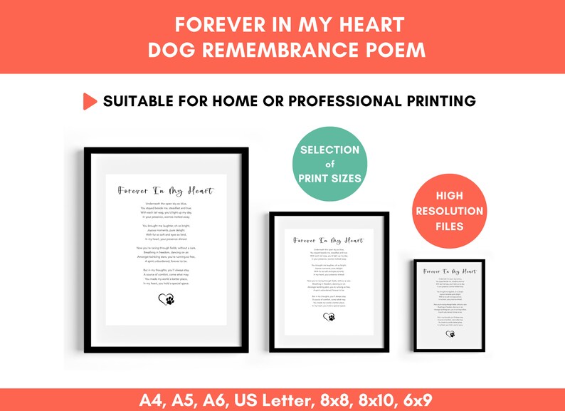 Forever in My Heart - Dog Remembrance Poem | Dog Loss | Dog Memorial ...