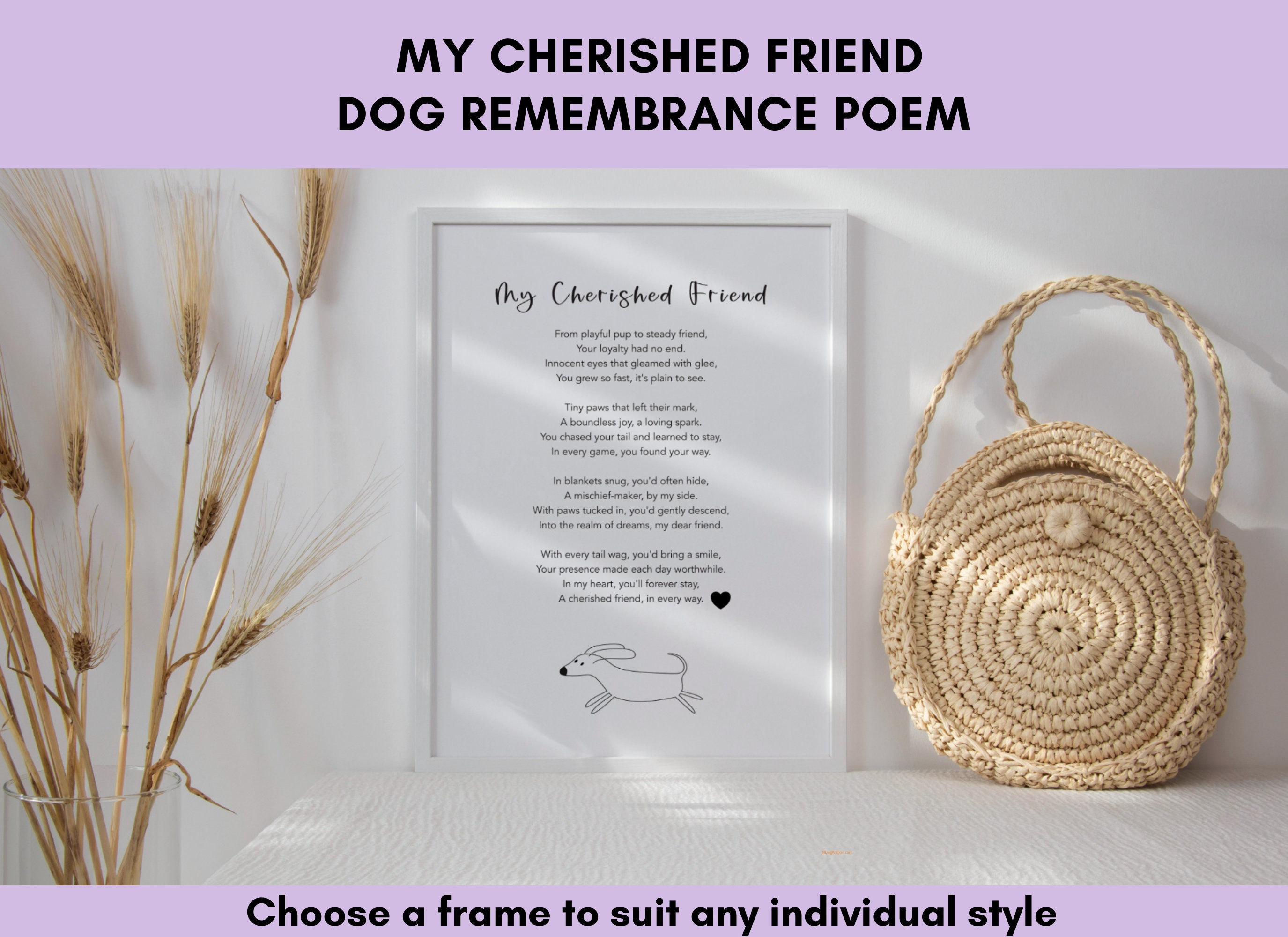 My Cherished Friend Pet Loss Remembrance Poem Dog Loss Poem Dog ...