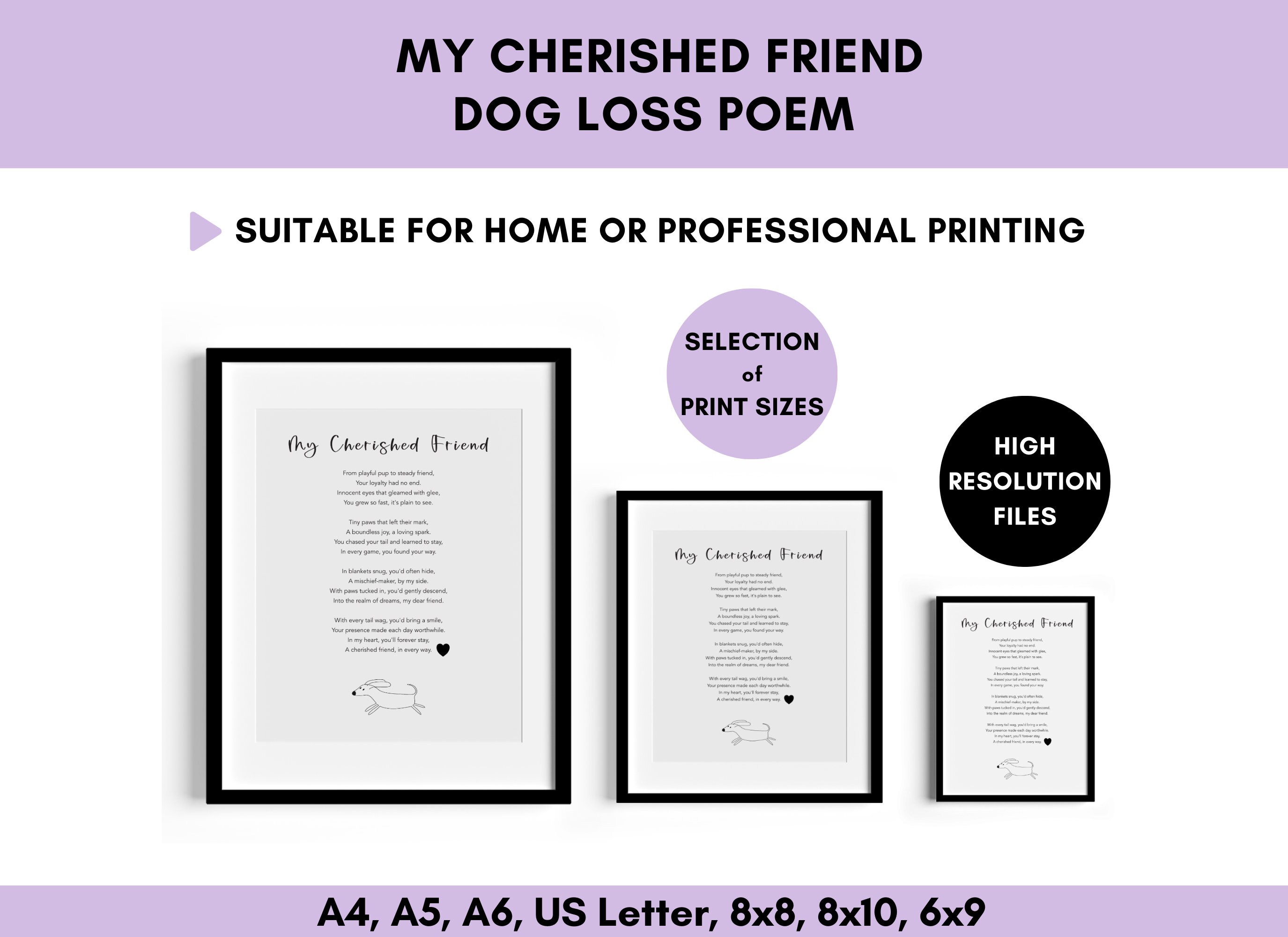 My Cherished Friend Pet Loss Remembrance Poem Dog Loss Poem Dog ...