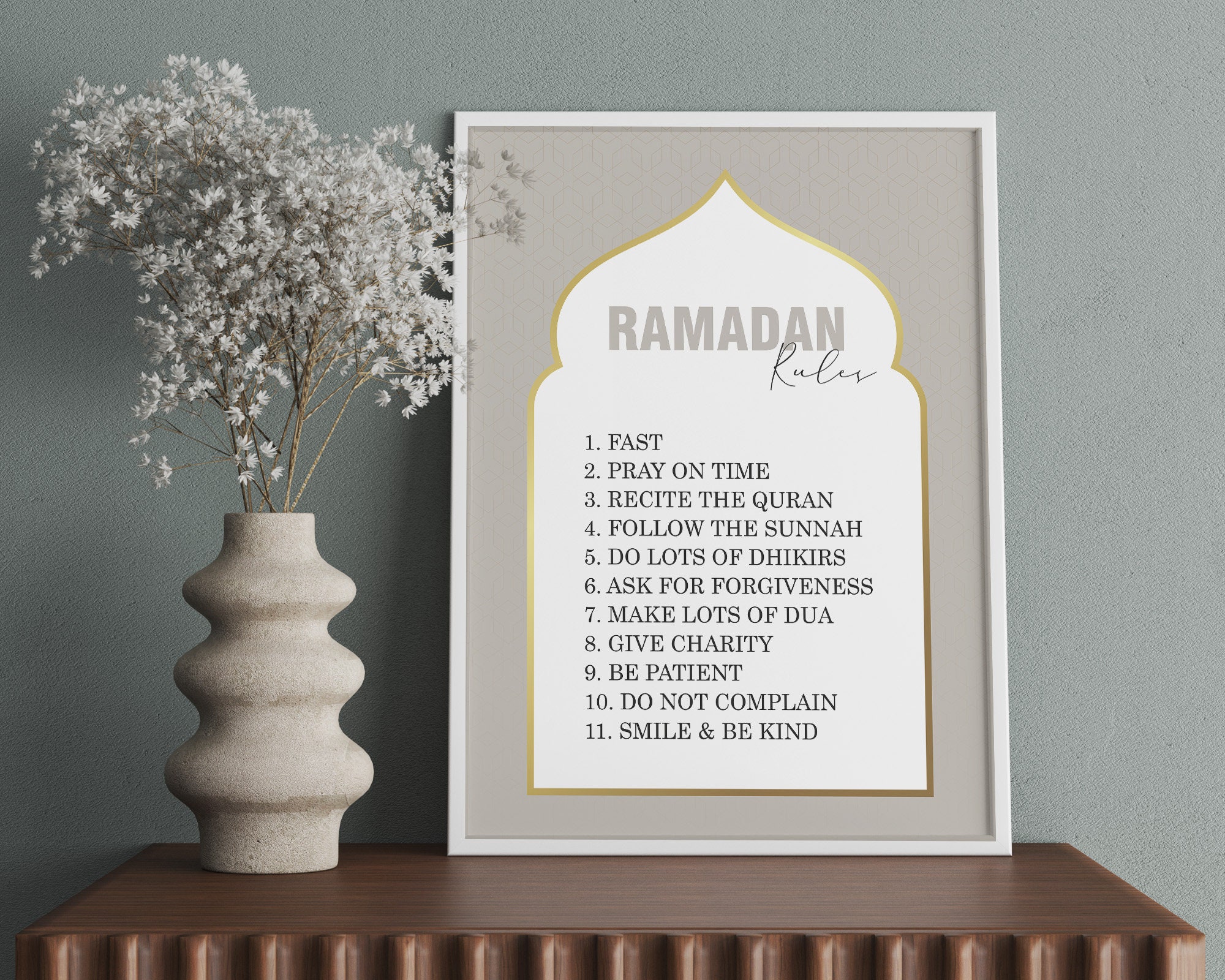 Printable Ramadan Rules Wall Art, Islamic Wall Art, Ramadan Decor ...
