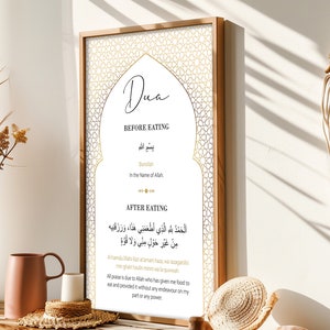 Islamic Dua Posters Before Eating and Dua After Eating, Printable Dua ...