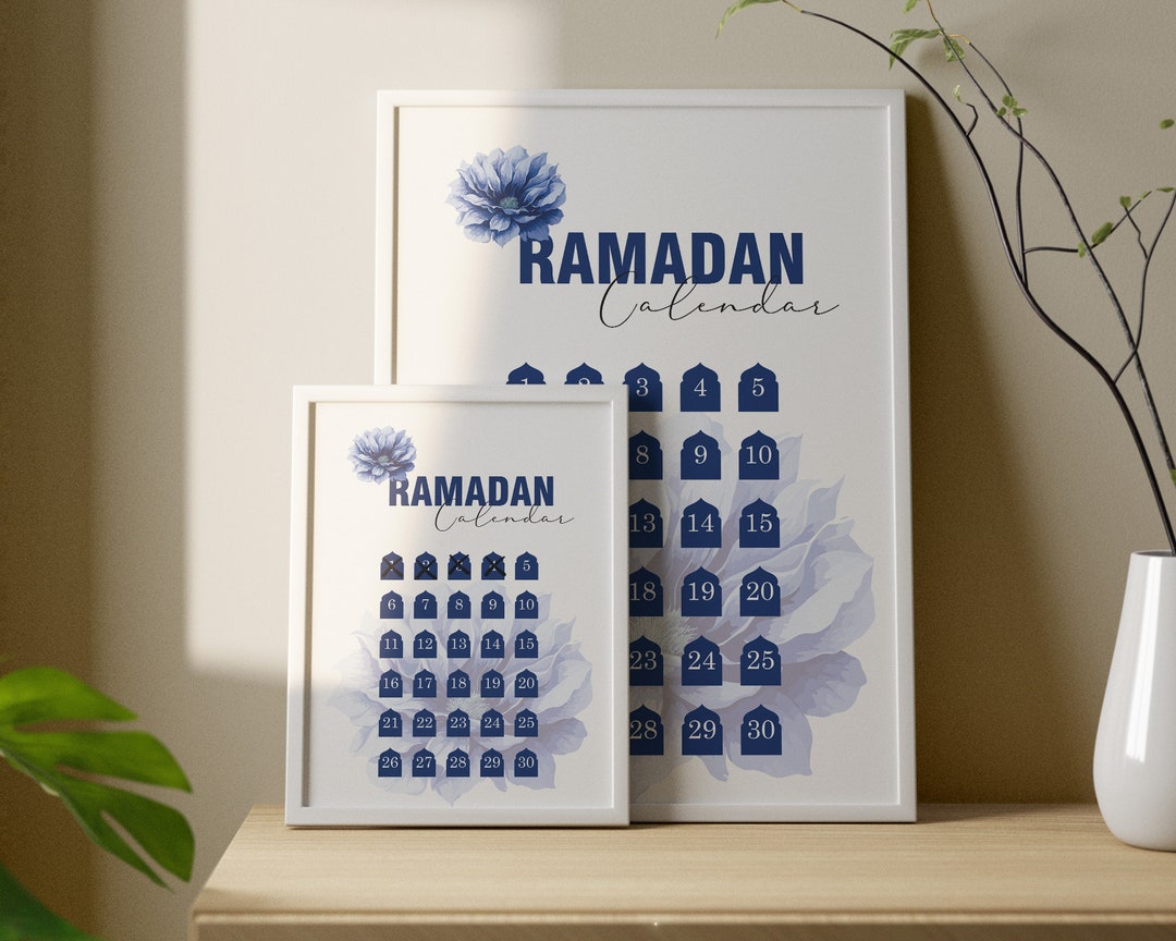 Ramadan Calendar Printable Wall Art, Ramadan Planner Digital Download ...
