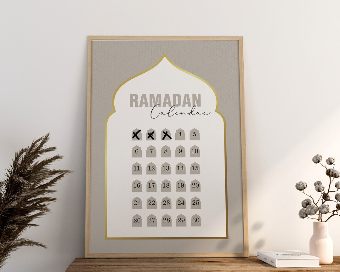 Ramadan Calendar Digital Download Wall Art, Ramadan Decoration Modern ...