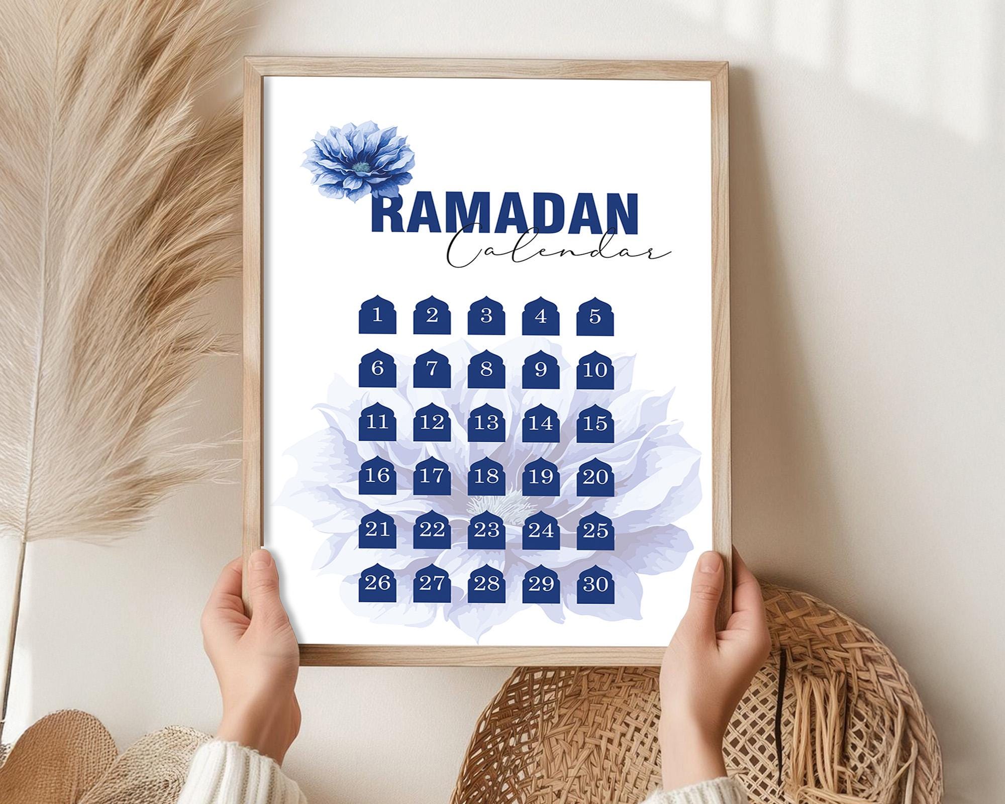 Ramadan Calendar Printable Wall Art, Ramadan Planner Digital Download ...