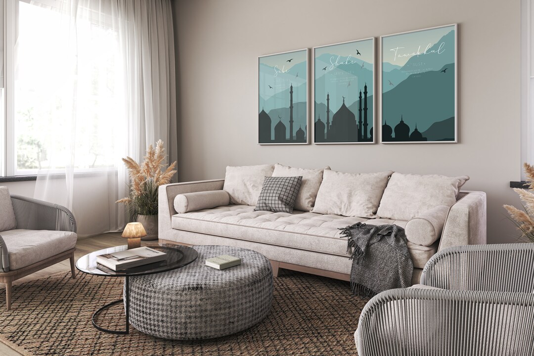 Islamic Wall Art Printable Set of 3 | Modern Muslim Decor | Islamic ...