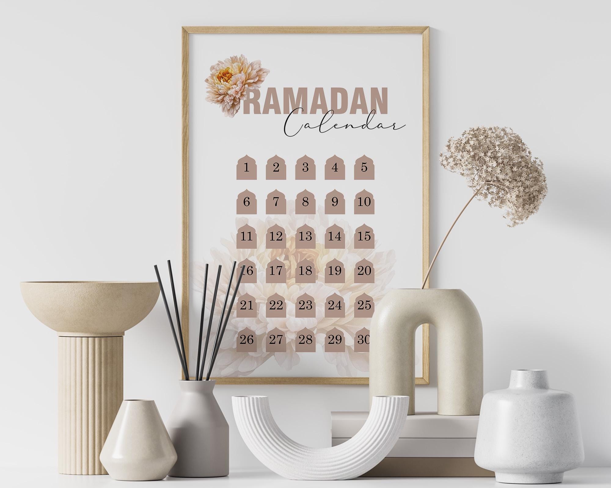 Ramadan Calendar Digital Download Wall Art, Ramadan Planner Digital ...