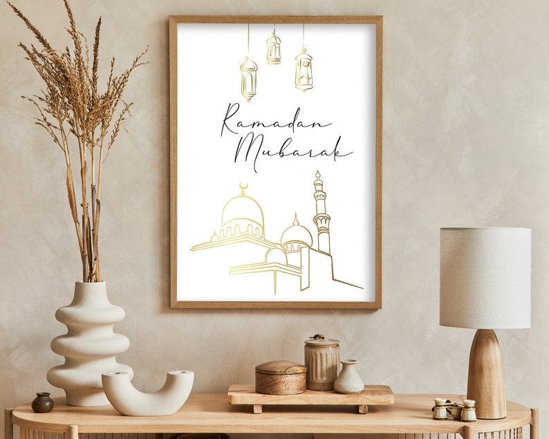 Minimalist Ramadan Decor, Islamic Wall Art, Ramadan Mubarak Art ...