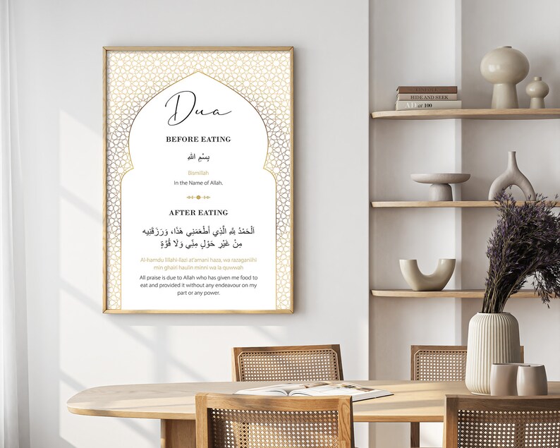 Islamic Dua Posters Before Eating and Dua After Eating, Printable Dua ...