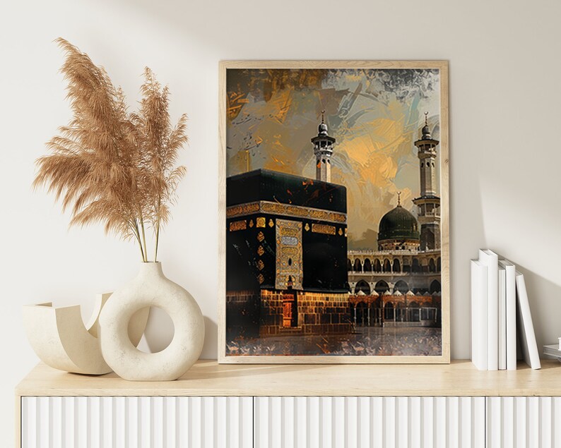 Set of 3 Posters, Kaaba Mecca With Allah and Muhammad Poster Set ...