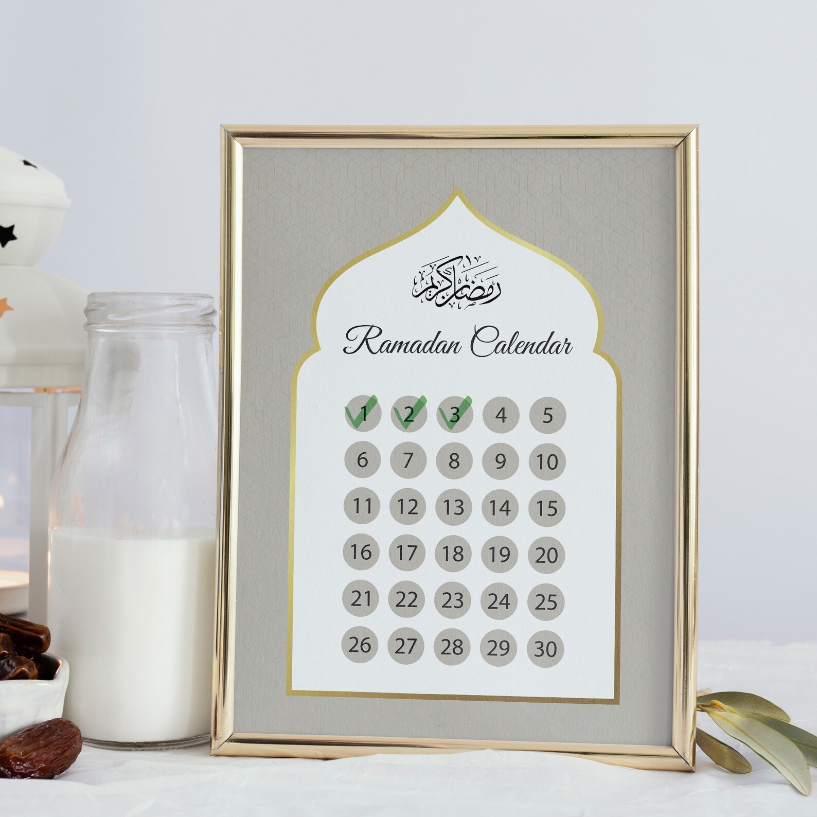 Ramadan Calendar Digital Download Wall Art, Ramadan Planner Countdown ...