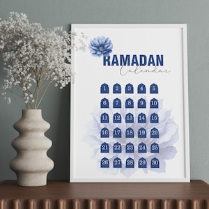 Ramadan Calendar Printable Wall Art, Ramadan Planner Digital Download ...
