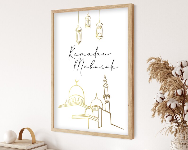 Minimalist Ramadan Decor, Islamic Wall Art, Ramadan Mubarak Art ...