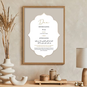 Islamic Dua Printable Wall Art, Dua for Before Eating and Dua After ...