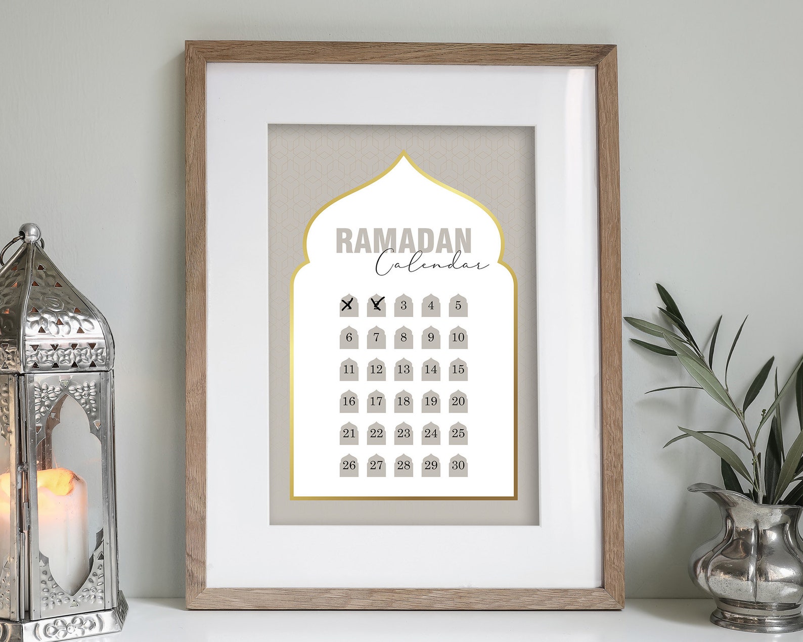 Ramadan Calendar Digital Download Wall Art, Ramadan Decoration Modern ...