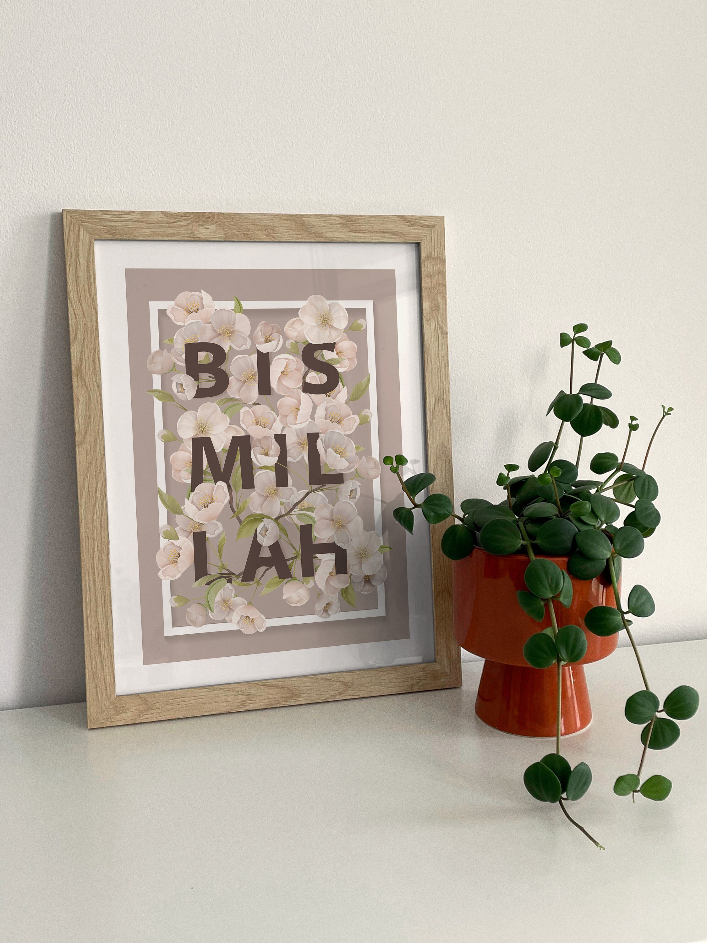 Bismillah Islamic Wall Art, Muslim Gifts, Arabic Calligraphy, Printable ...