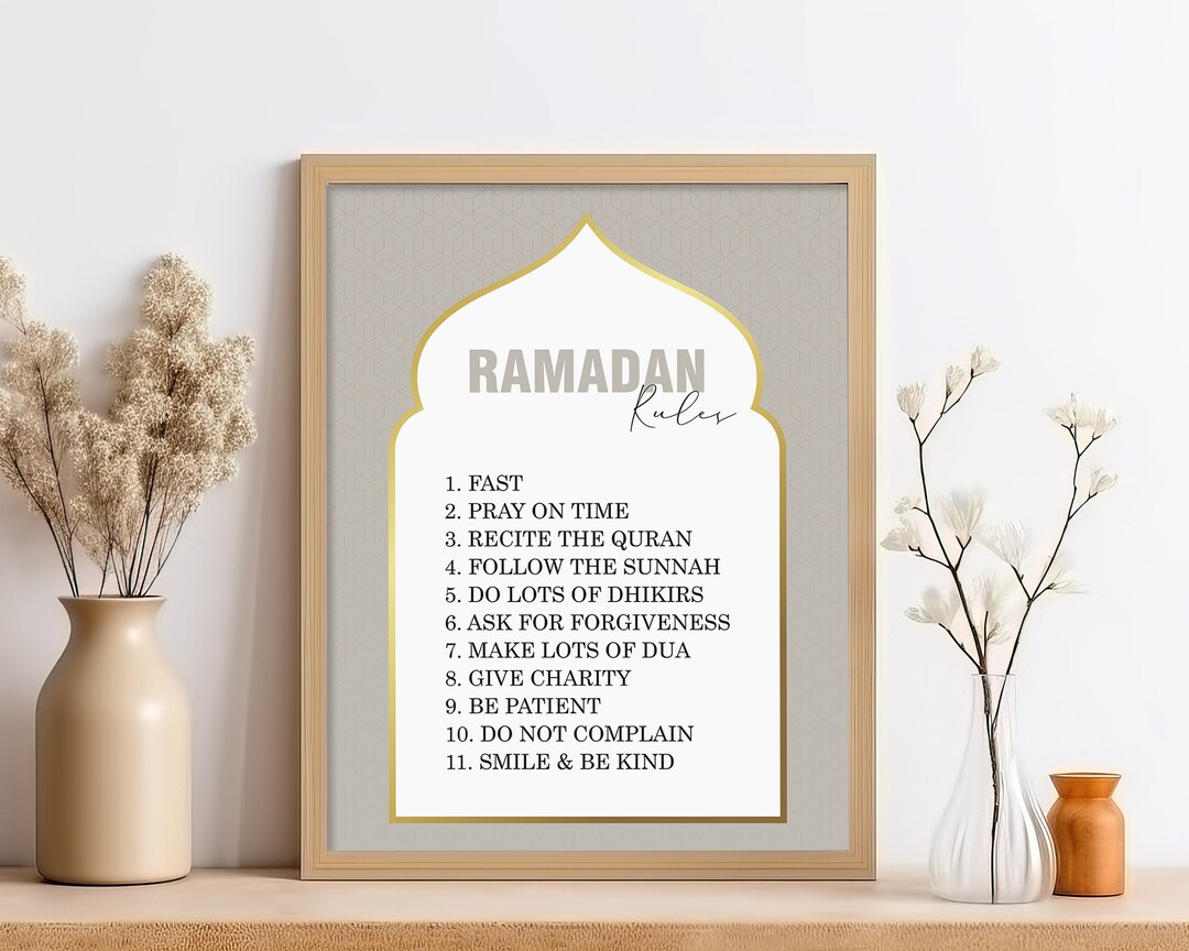 Printable Ramadan Rules Wall Art, Islamic Wall Art, Ramadan Decor ...
