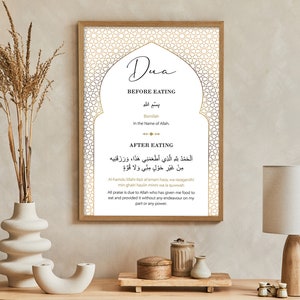 Islamic Dua Posters Before Eating and Dua After Eating, Printable Dua ...