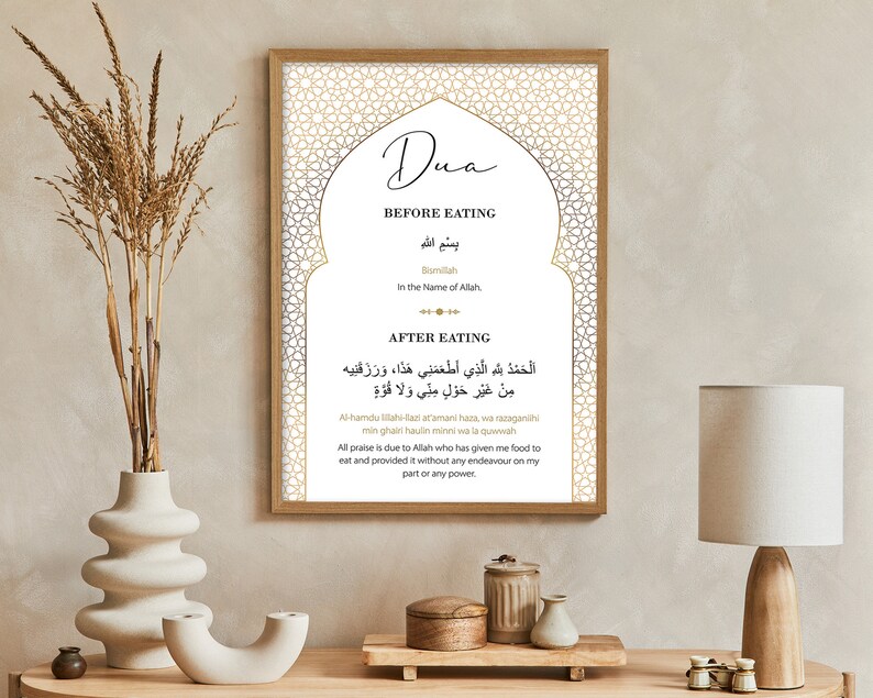 Islamic Dua Posters Before Eating and Dua After Eating, Printable Dua ...