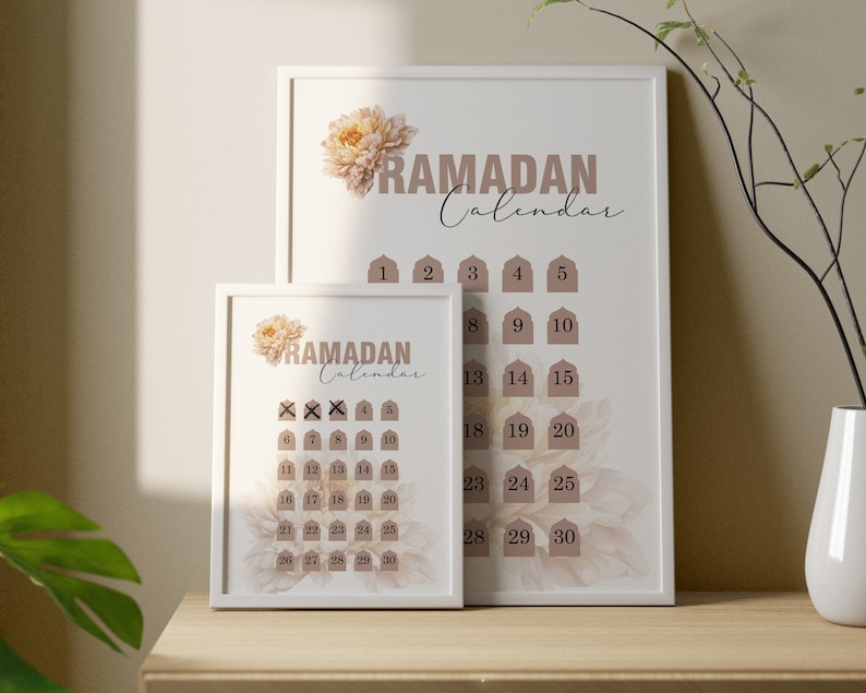 Ramadan Calendar Digital Download Wall Art, Ramadan Planner Digital ...