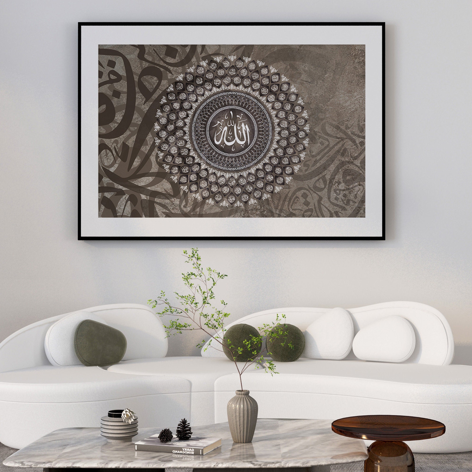 Arabic Calligraphy-asma Ul Husna, 99 Names of Allah, Islamic Wall Art ...