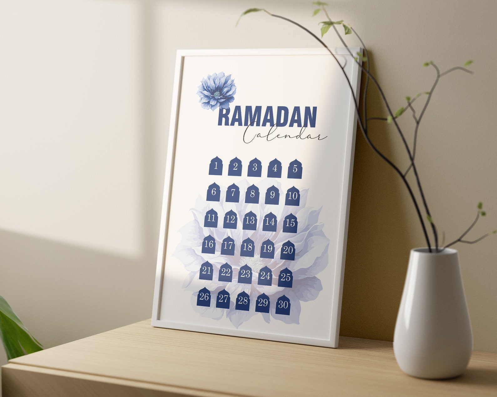 Ramadan Calendar Printable Wall Art, Ramadan Planner Digital Download ...