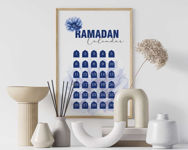 Ramadan Calendar Printable Wall Art, Ramadan Planner Digital Download ...