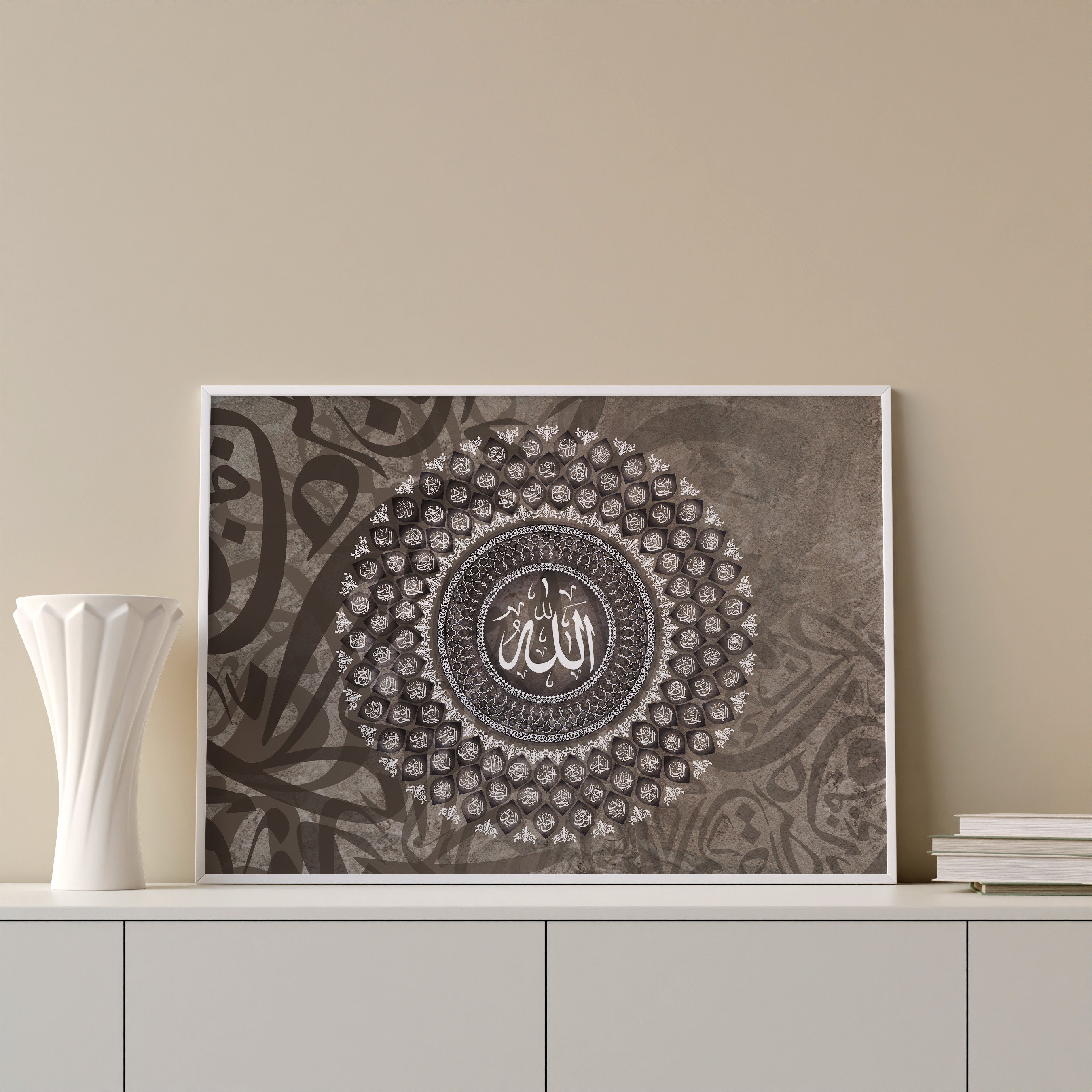 Arabic Calligraphy-asma Ul Husna, 99 Names of Allah, Islamic Wall Art ...
