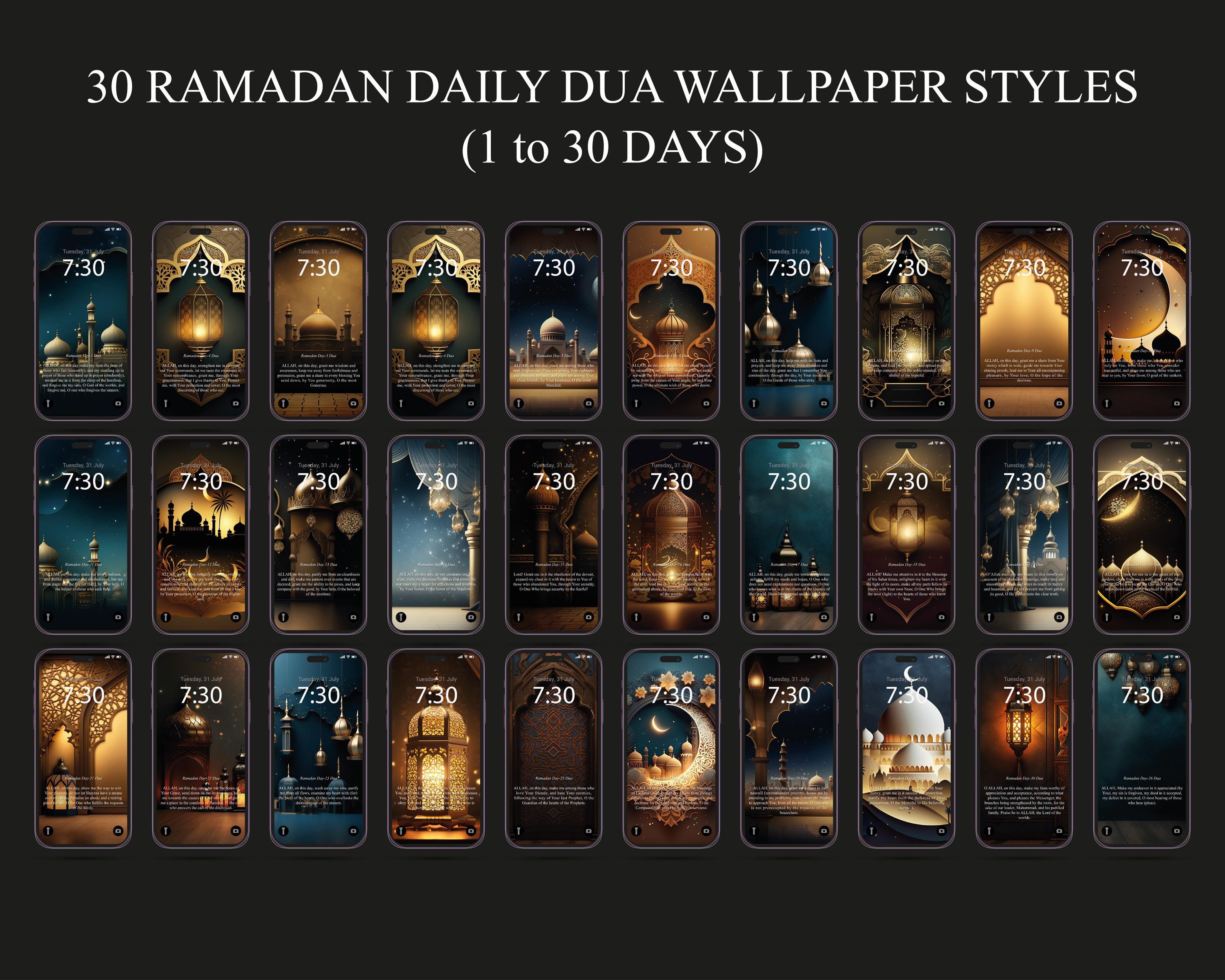 Ramadan Daily Dua Wallpaper Pack, 30 Islamic Phone Backgrounds ...