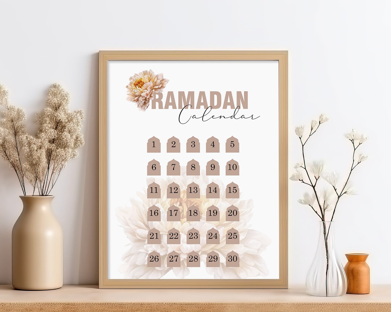 Ramadan Calendar Digital Download Wall Art, Ramadan Planner Digital ...