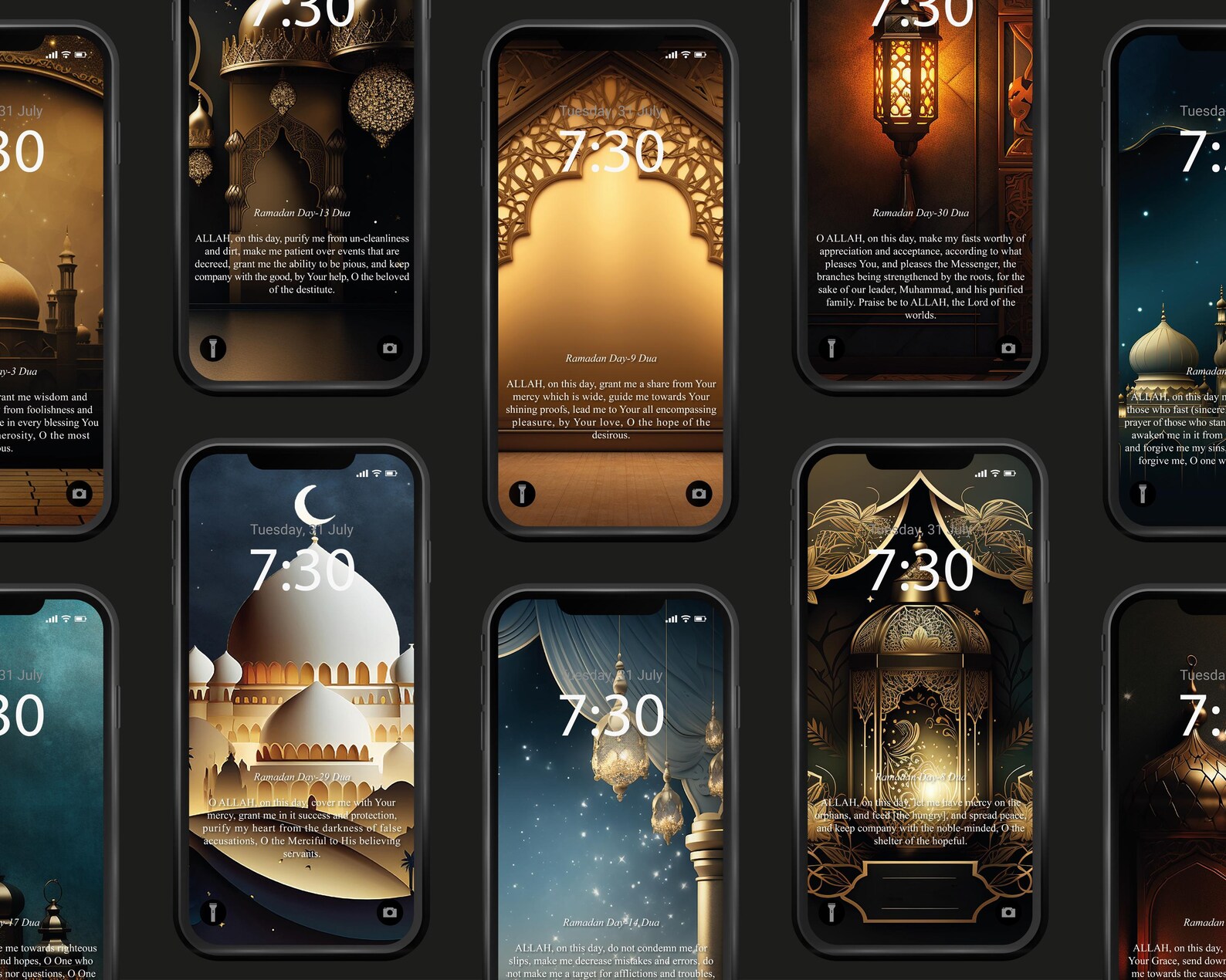 Ramadan Daily Dua Wallpaper Pack, 30 Islamic Phone Backgrounds ...