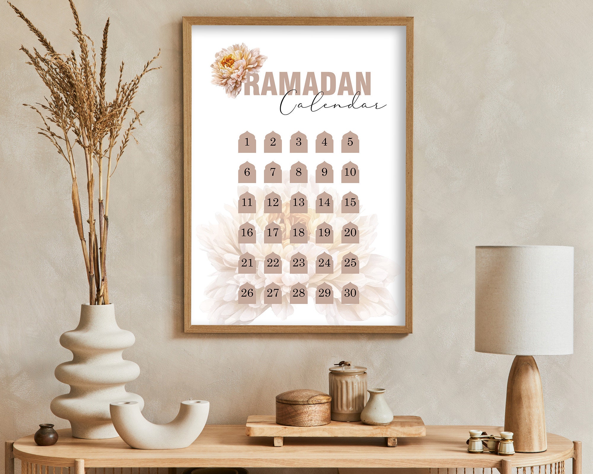 Ramadan Calendar Digital Download Wall Art, Ramadan Planner Digital ...