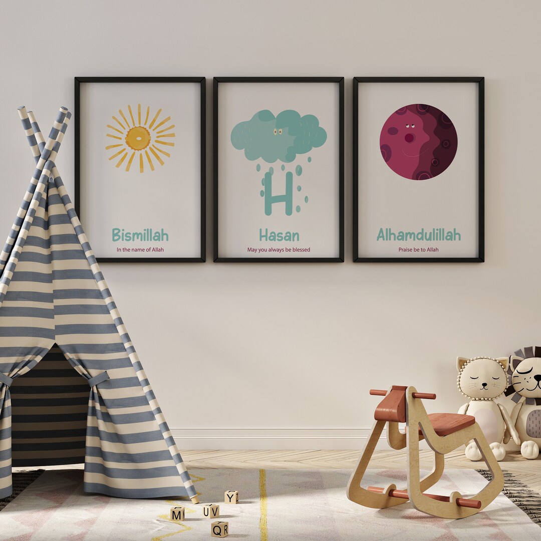 Personalised Islamic Wall Art for Kids Digital Download, Islamic Gifts ...