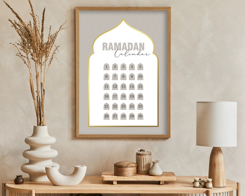Ramadan Calendar Digital Download Wall Art, Ramadan Decoration Modern ...