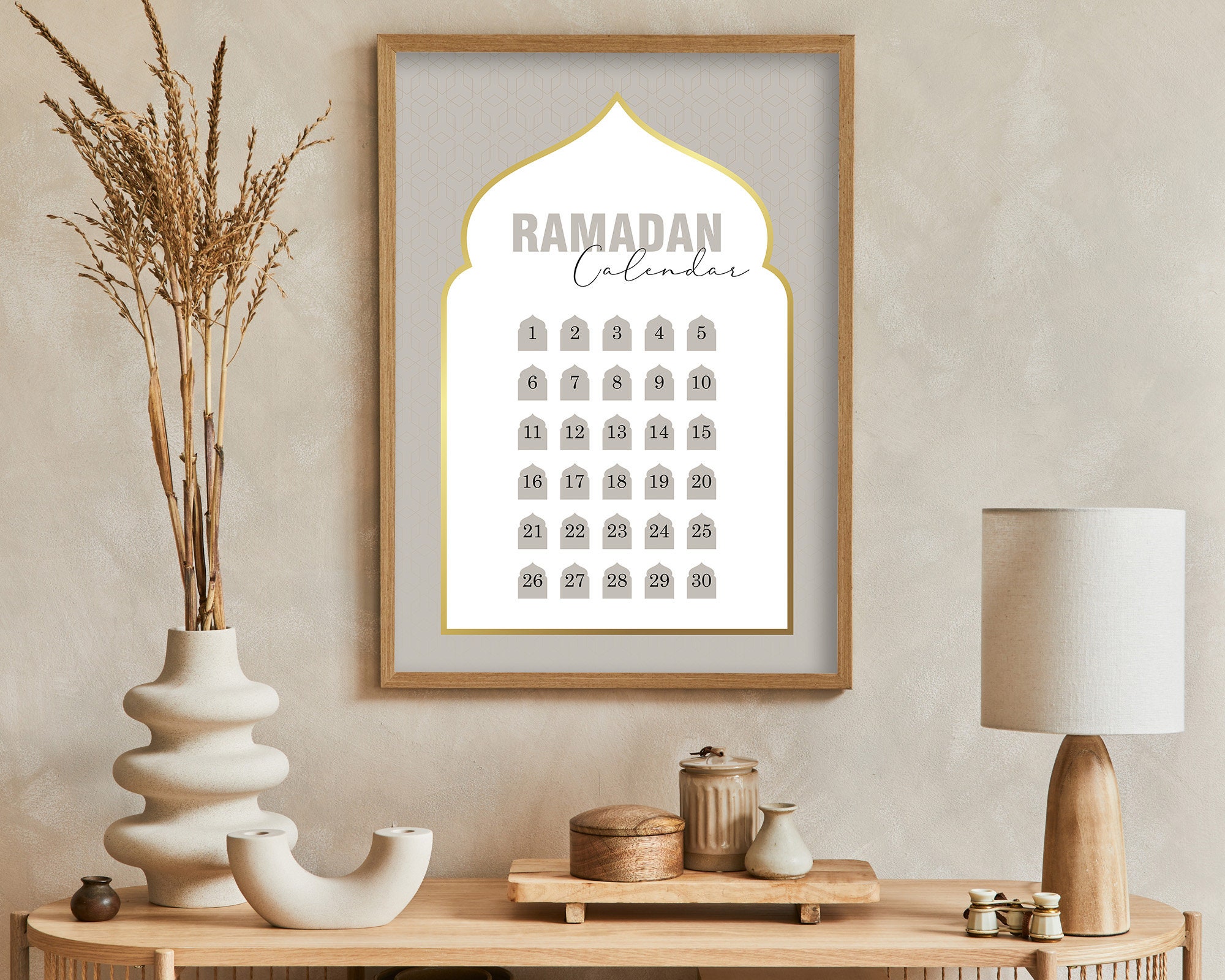 Ramadan Calendar Digital Download Wall Art, Ramadan Decoration Modern ...