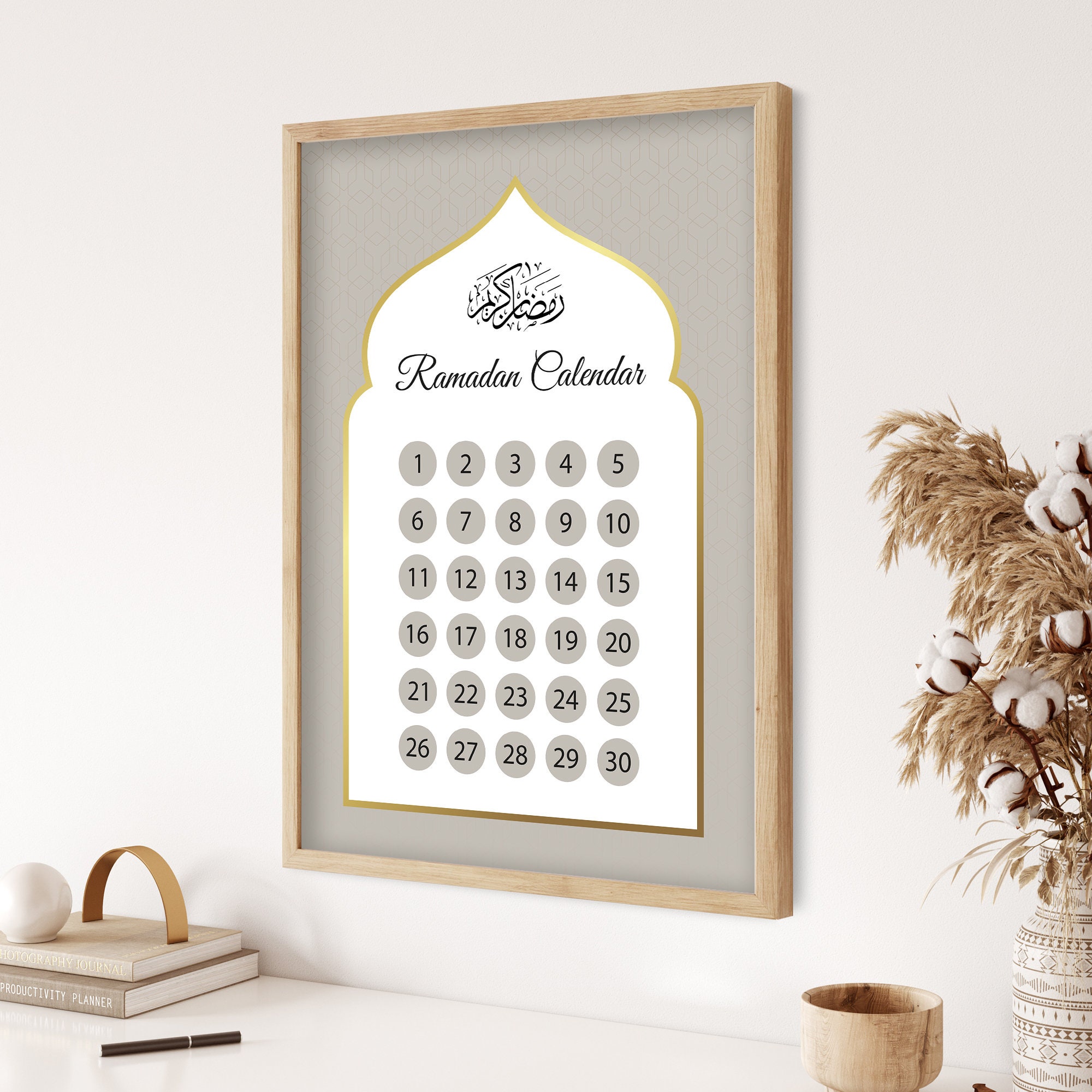 Ramadan Calendar Digital Download Wall Art, Ramadan Planner Countdown ...
