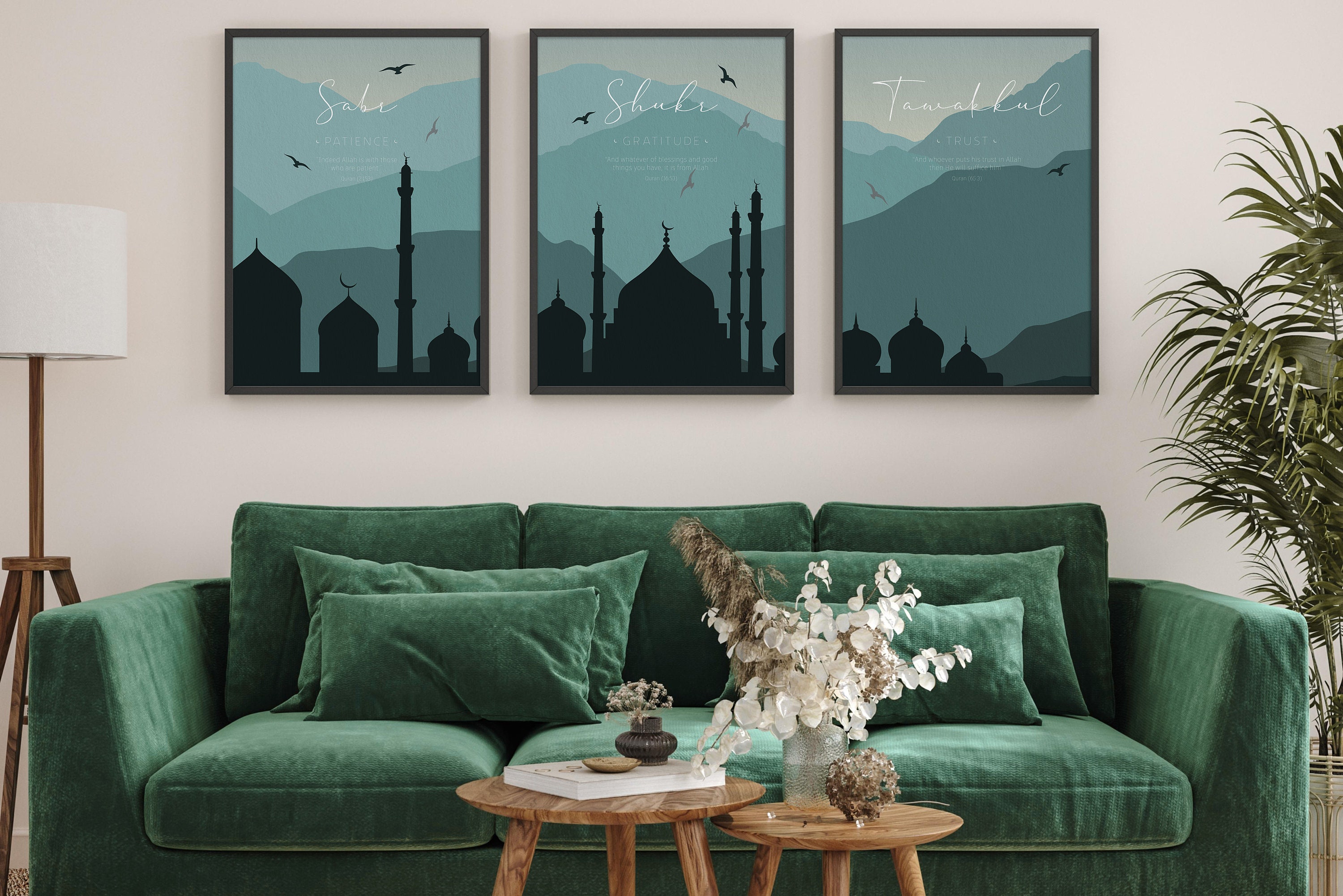 Islamic Wall Art Printable Set of 3 Modern Muslim Decor - Etsy