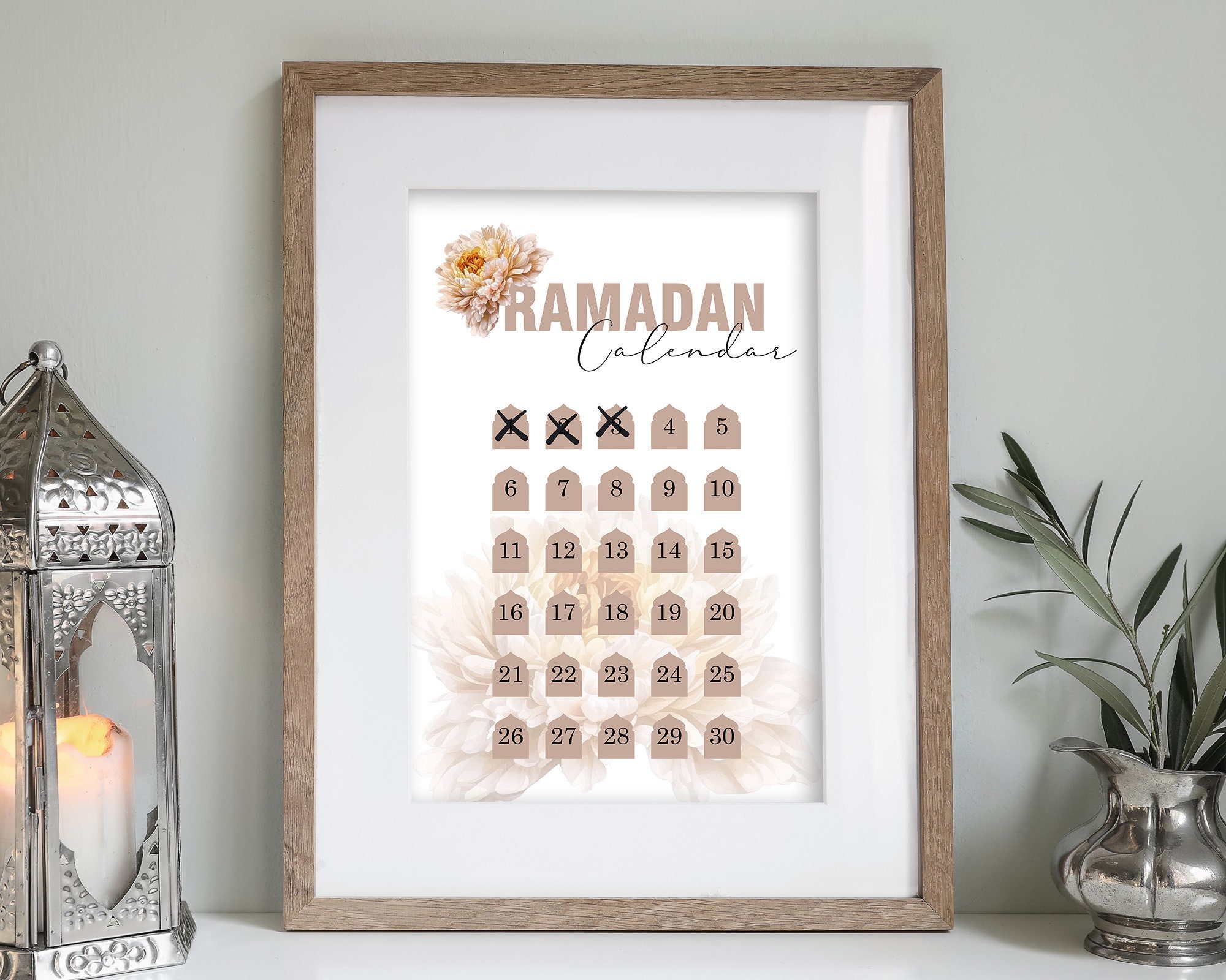 Ramadan Calendar Digital Download Wall Art, Ramadan Planner Digital ...
