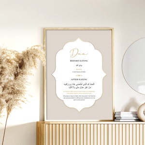 Islamic Dua Printable Wall Art, Dua for Before Eating and Dua After ...