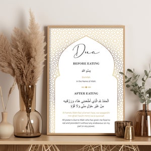 Islamic Dua Posters Before Eating and Dua After Eating, Printable Dua ...