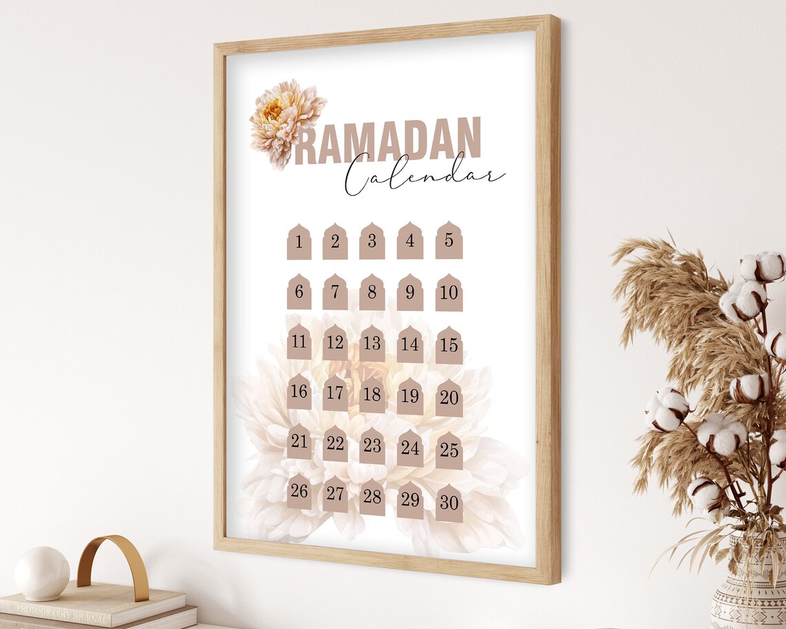 Ramadan Calendar Digital Download Wall Art, Ramadan Planner Digital ...