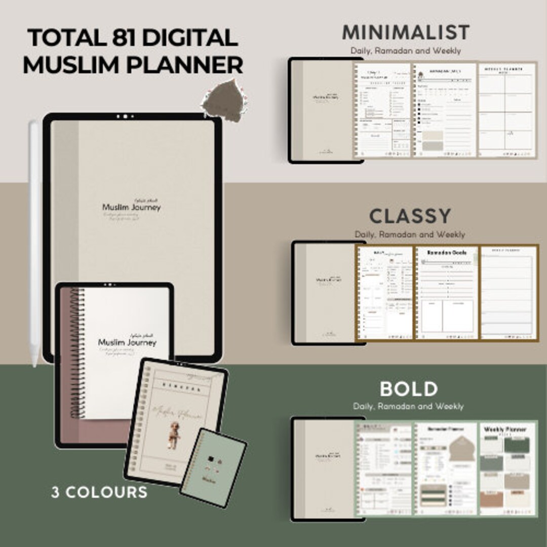 Bundle Premium Muslim Planner Undate | Ramadan Planner | Muslim Journal ...